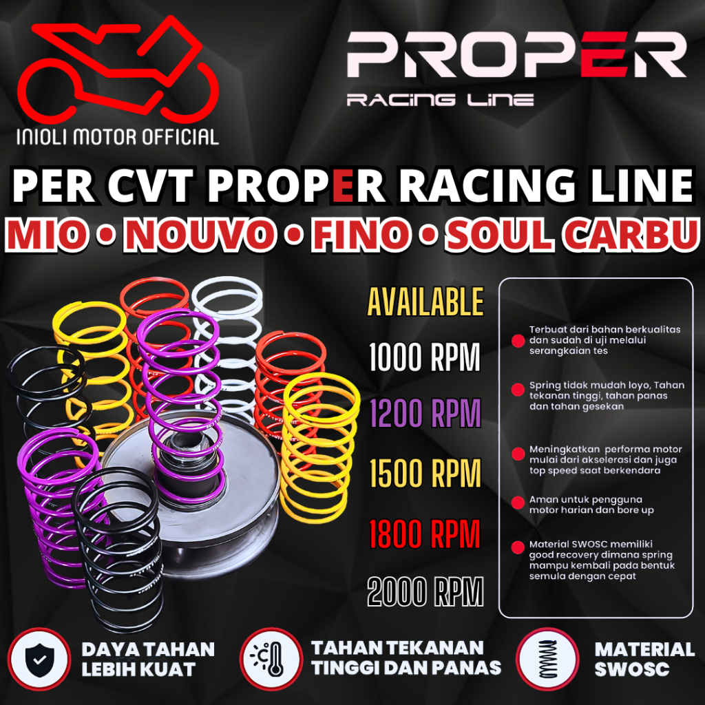 Jual PER CVT PROPER RACING LINE MIO SPORTY MIO SMILE MIO SOUL CARBU ...