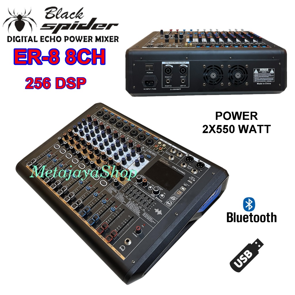 Jual Power Mixer Black spider ER8 ER6 ER4 Power Mixer Blackspider ER-8 ...