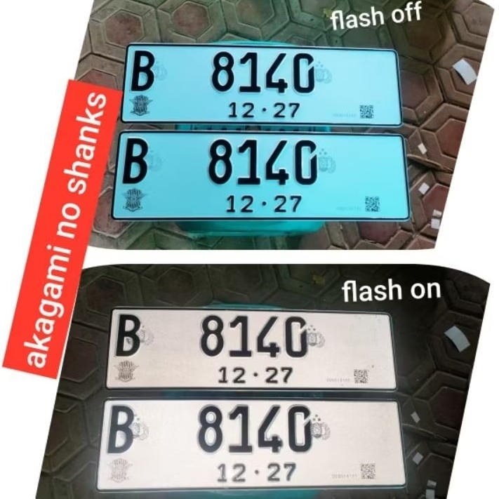 Jual plat mobil barcode /QR reflektif putih font baru 2 pcs asli $amsat ...