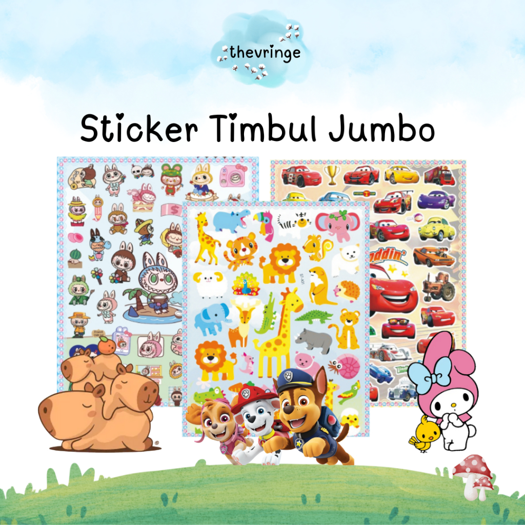 Jual Sticker Timbul Jumbo Puffy Sticker Timbul 3D Stiker Anak Timbul ...