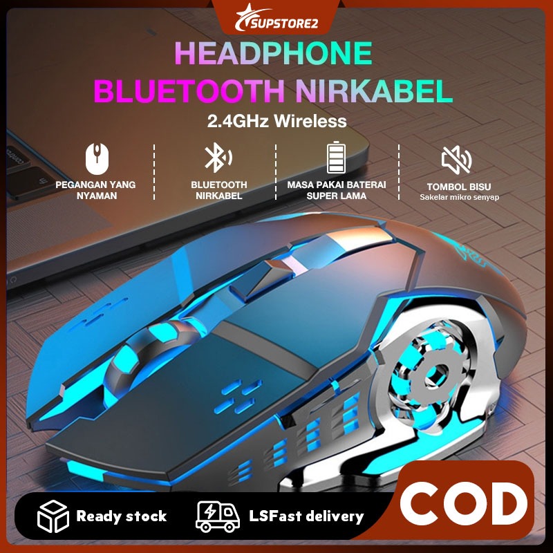 Jual Baru Mouse Gaming Wireless 2.4Ghz 1600 DPI Three-speed Adjustment ...