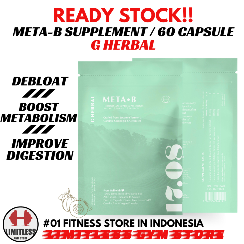 Jual G HERBAL- META B Premium Herbs 60 Capsules Bloating & Metabolism ...