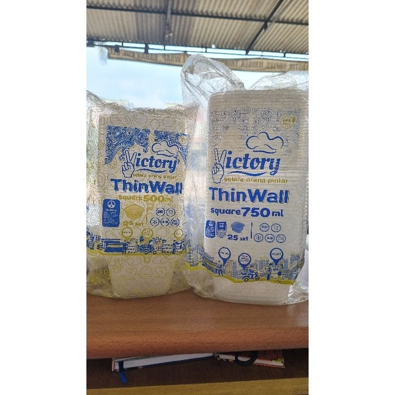 Jual Thinwal square 500 ml & 750 ml / Thinwal kotak 500 ml / Thinwal ...