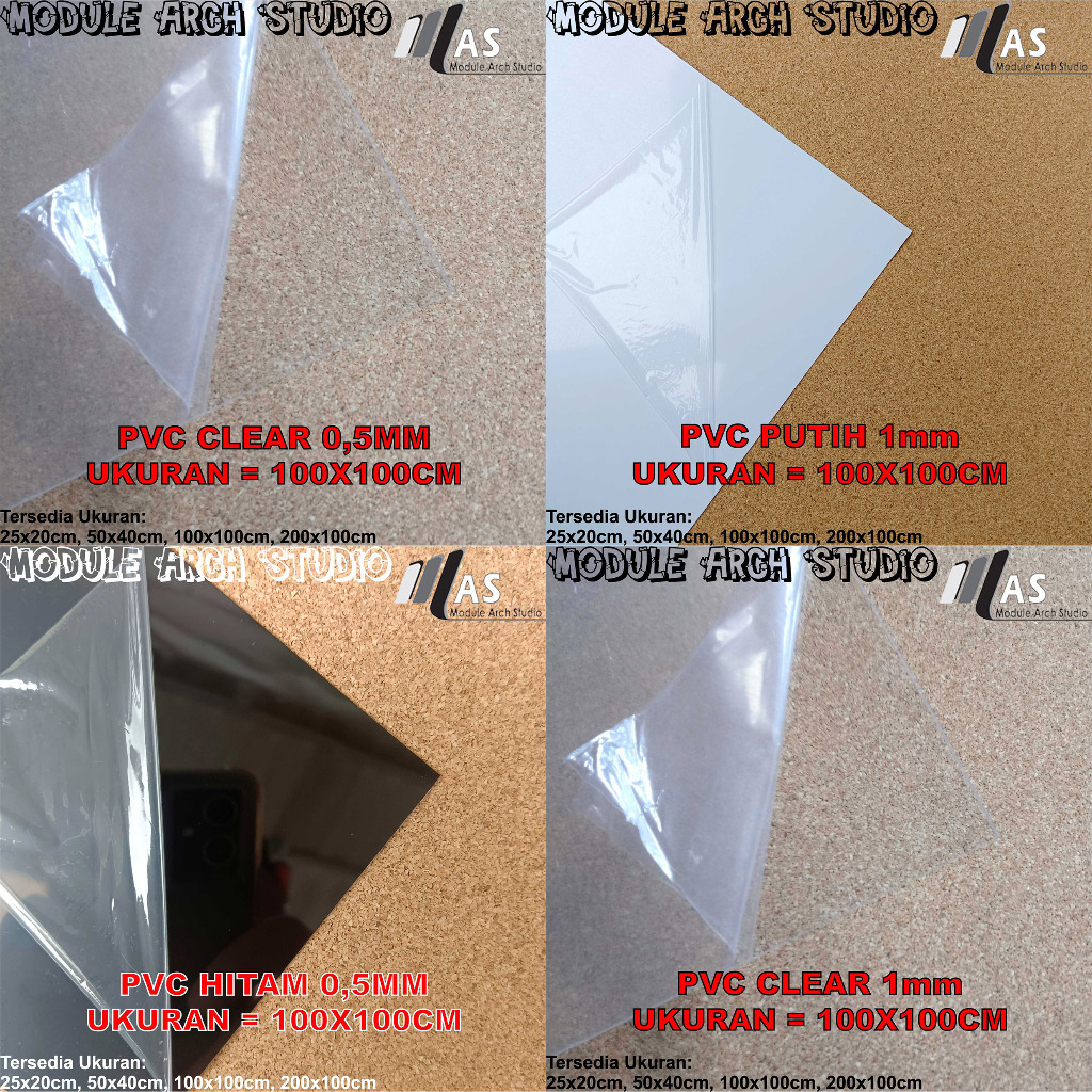 Jual PVC Sheet Glossy 100x100cm - PVC Clear - PVC Putih - PVC Hitam ...