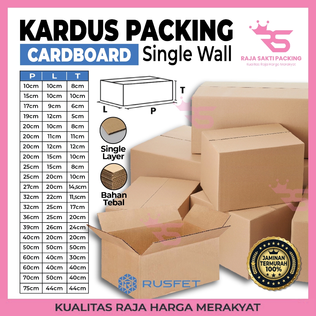 Jual Kardus Packing Rusfet Dus Karton Box Kardus Box Packing Baru ...