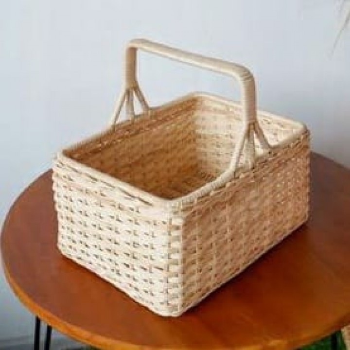 Jual Rotan Piknik Kotak / Picnic Basket / Tempat Buah Rotan / Keranjang ...