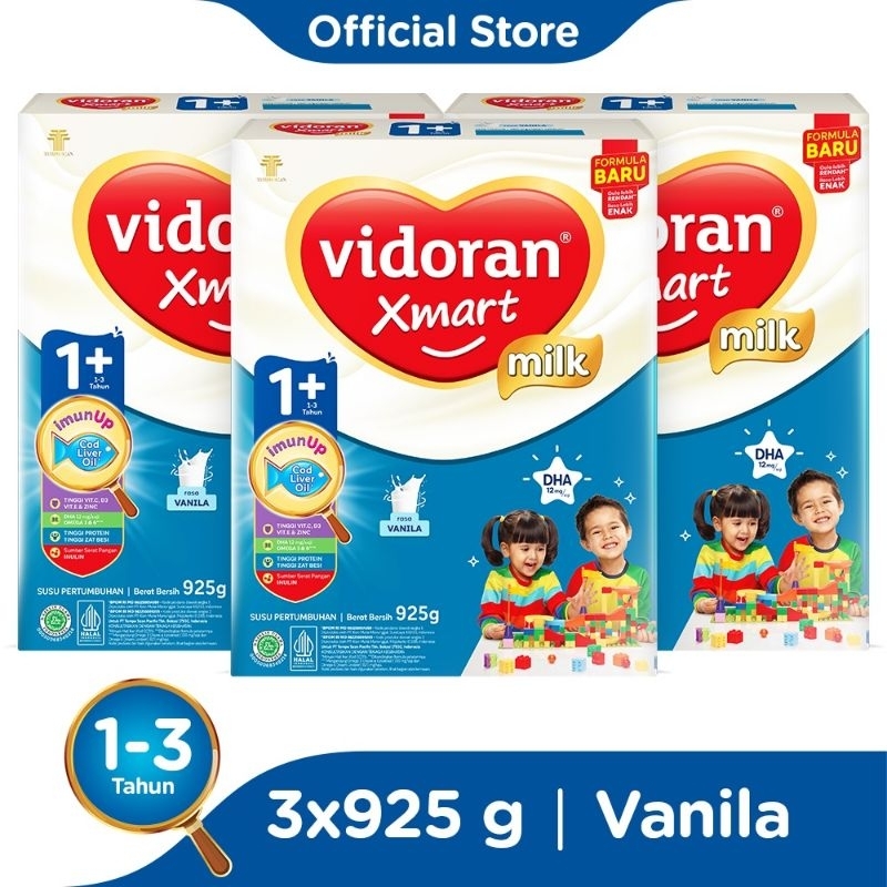 Jual Paket Vidoran 1+ Vanila 925gr Susu Formula Pertumbuhan Anak 1-3 ...