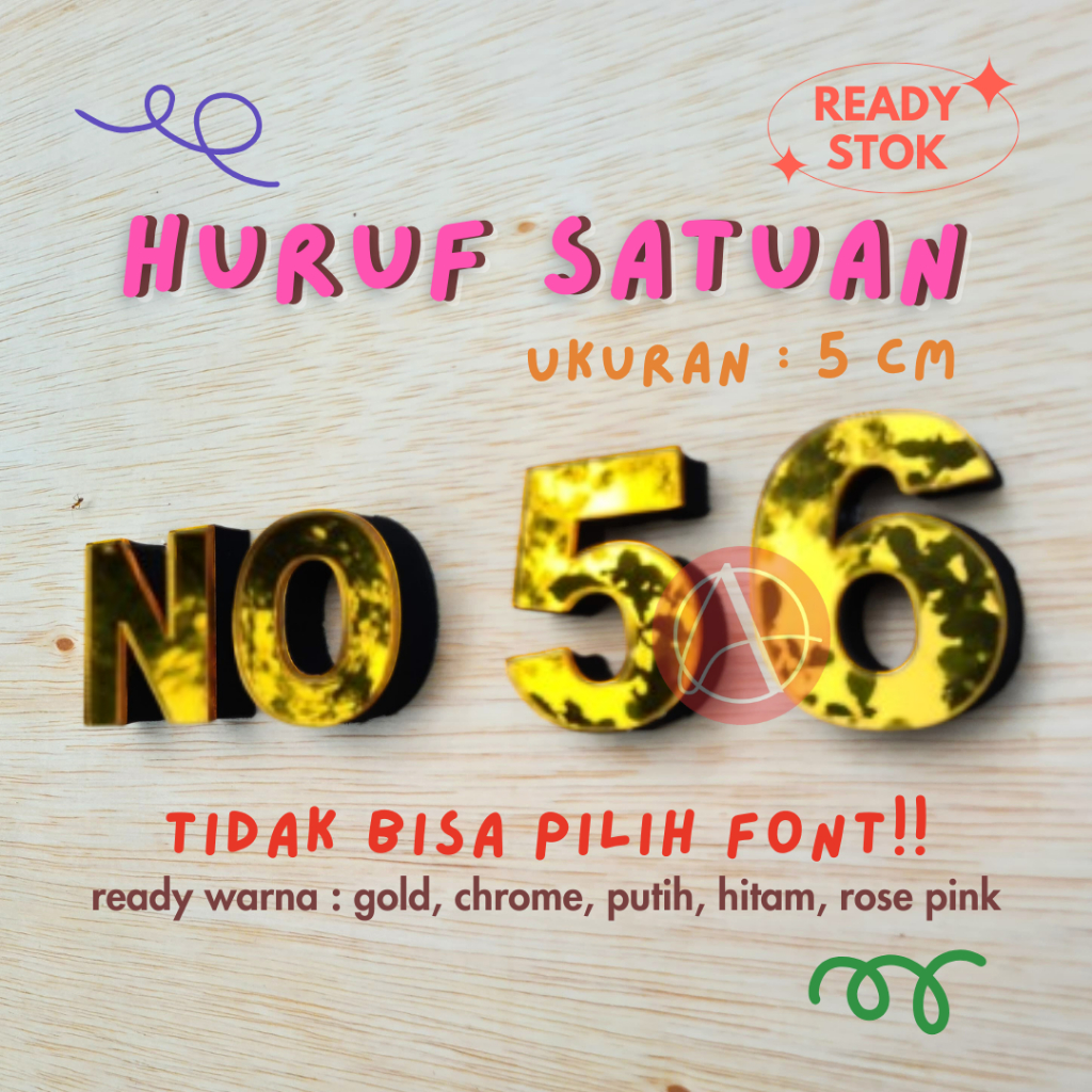 Jual Huruf Angka 3D Timbul Nama Ruang Nomor Kamar Nama Toko Sign Wall ...
