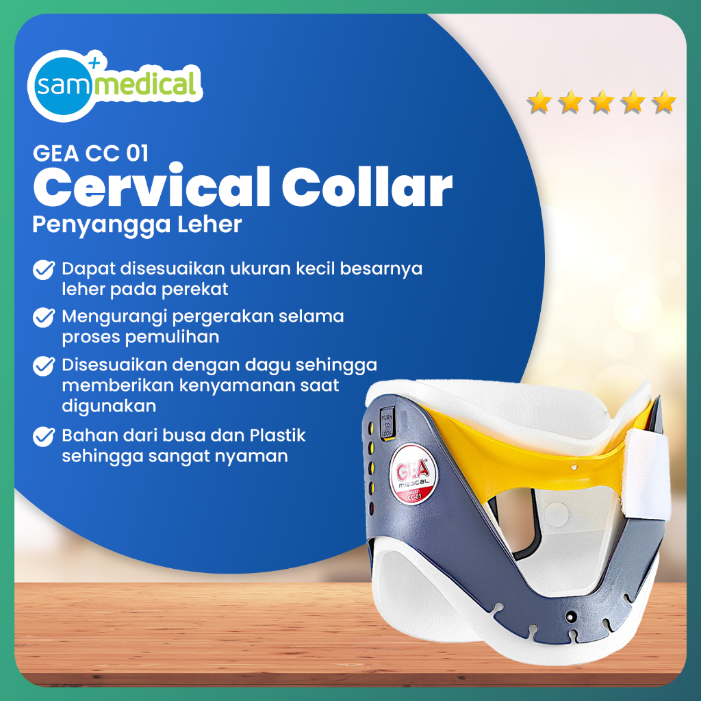 Jual GEA Cervical Collar - CC 01 / Penyangga Tulang Leher / Patah ...