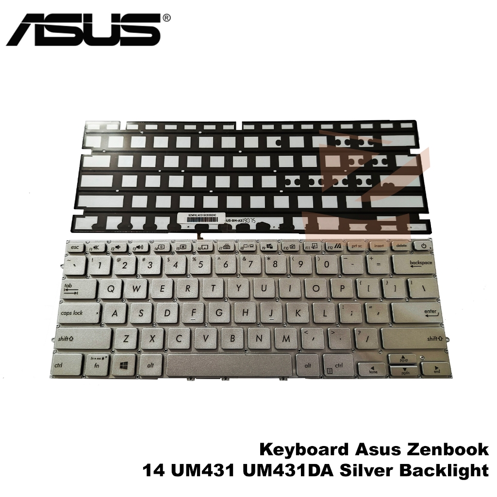 Jual Keyboard Asus Zenbook 14 UM431 UM431DA Silver Backlight | Shopee ...