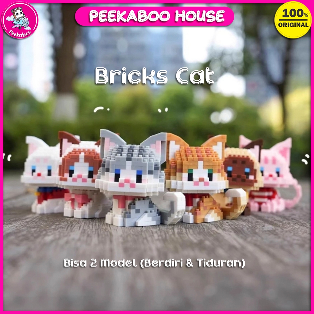 Jual Mainan Balok Susun Nano Block Anak DIY 3D Mini Toys Cat Model ...