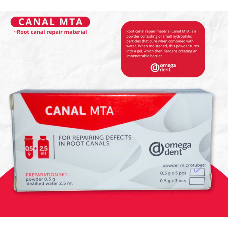 Jual DENTAL OMEGADENT CANAL MTA / Mineral Trioxide Aggegrate ...