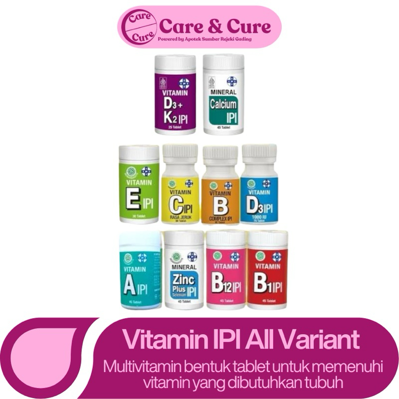 Jual Vitamin IPI All Variant - Vitamin A, B complex, B1, B12, C, D3, D3+K2, Zinc, Calcium ...