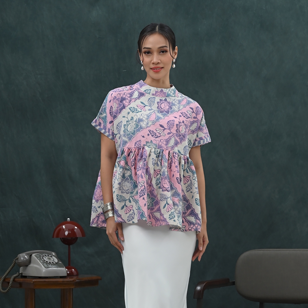 Jual NONA RARA - Nyiur Dobi T3940, Baju kerja blouse batik wanita ...