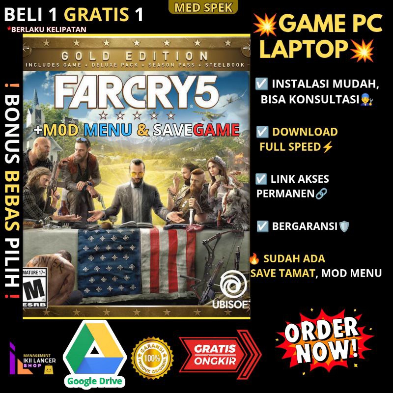 Jual Far Cry 5 Gold Edition +M 0 D MENU & SAVEGAME - PC LAPTOP GAMES ...