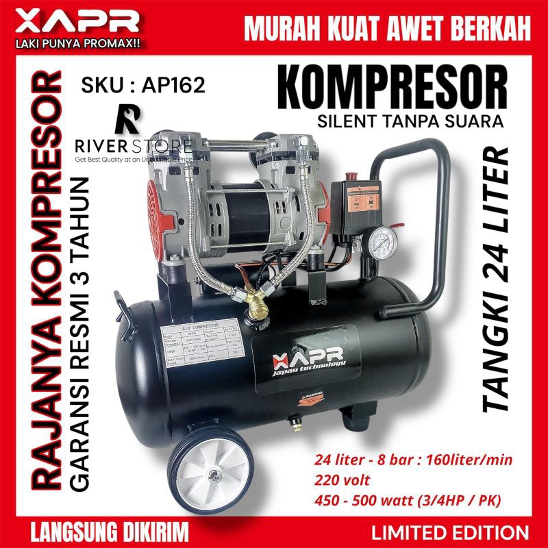Jual APR Raja Kompresor 24 Liter Type AP162 Silent 3/4 HP PK 500 Watt ...