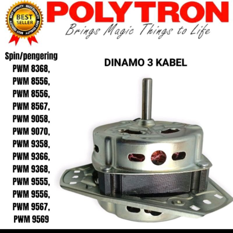 Jual motor / dinamo pengering mesin cuci 2 tabung POLYTRON PWM 8368 PWM 8556 PWM 8567 PWM MESIN ...
