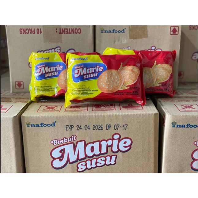 Jual ( Karton ) Inafood Biskuit Marie Susu 215gr x 10pack | Shopee ...