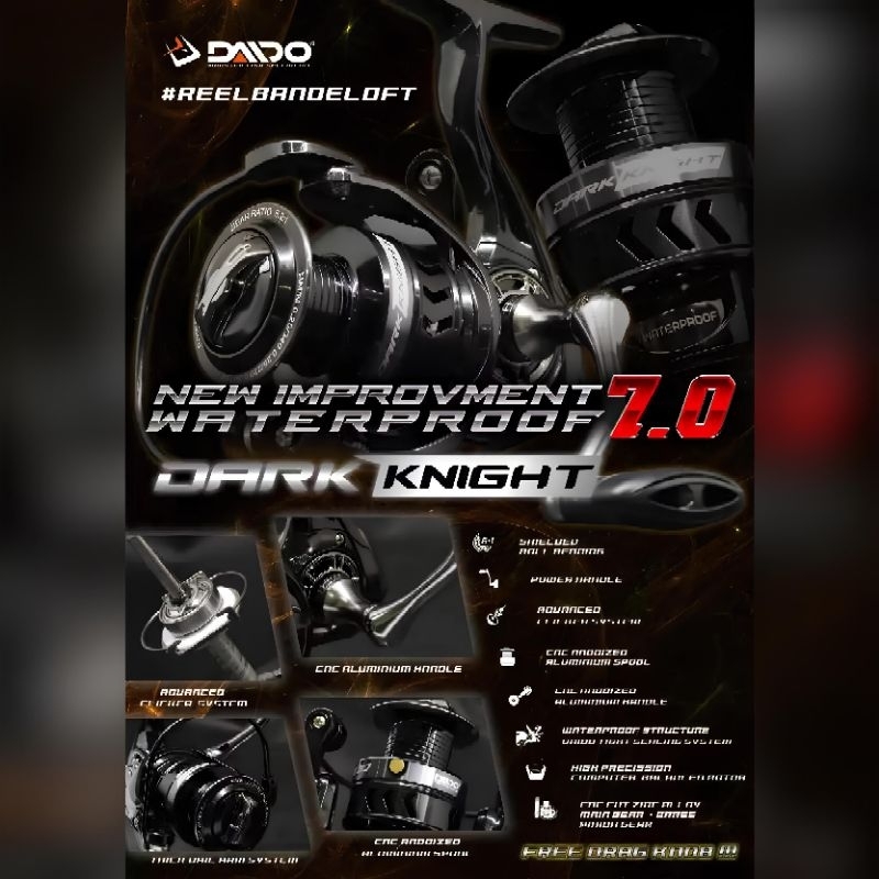 Jual REEL PANCING DAIDO DARK KNIGHT WATERPROOF 7.0 POWER HANDLE ...