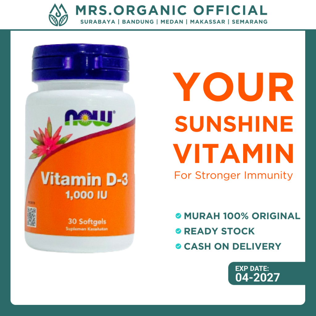 Jual Suplemen Vitamin Now D3 D 3 1000 IU 30 Softgels - Tulang Imun Gigi Daya Tahan Tubuh Sendi ...