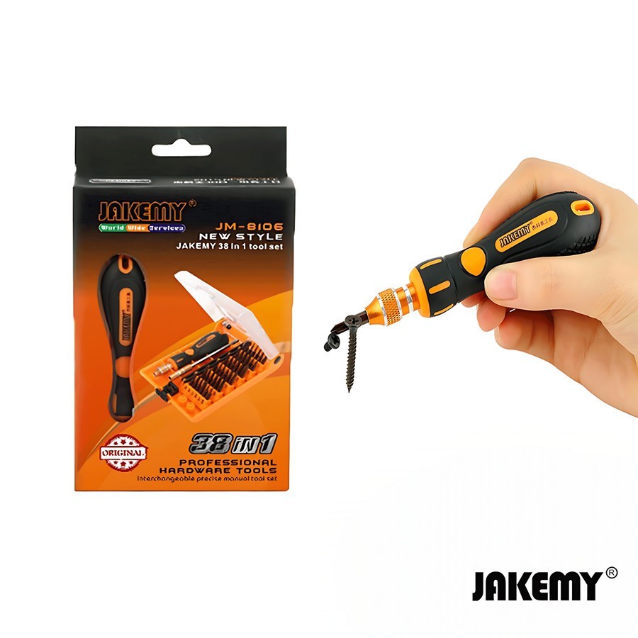 Jual Jakemy JM-8106 Obeng Set Multifungsi Screwdriver Set 38 in 1 | Shopee Indonesia