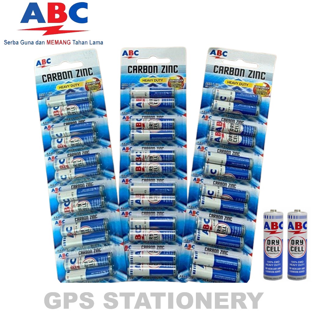 Jual Baterai AAA ABC A3 R3 biru renceng 6 renceng / Baterai / Batre ...