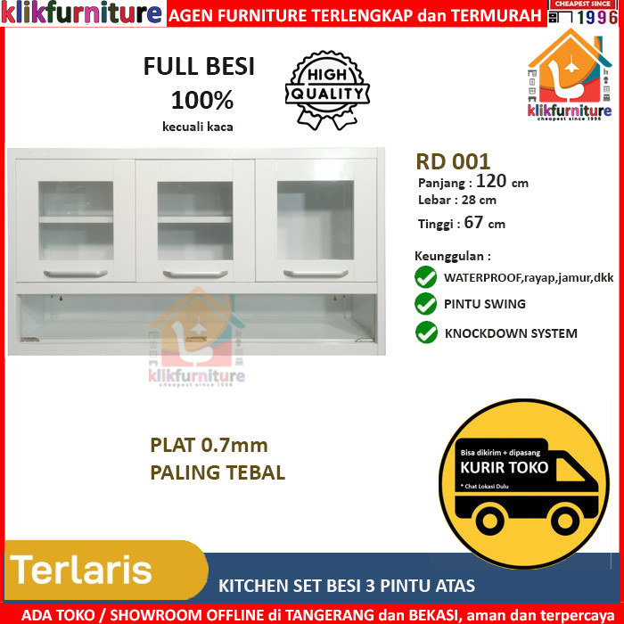 Jual Kitchen Set Besi 3 Pintu Atas Rak Piring Sayur RD 001 | Shopee ...