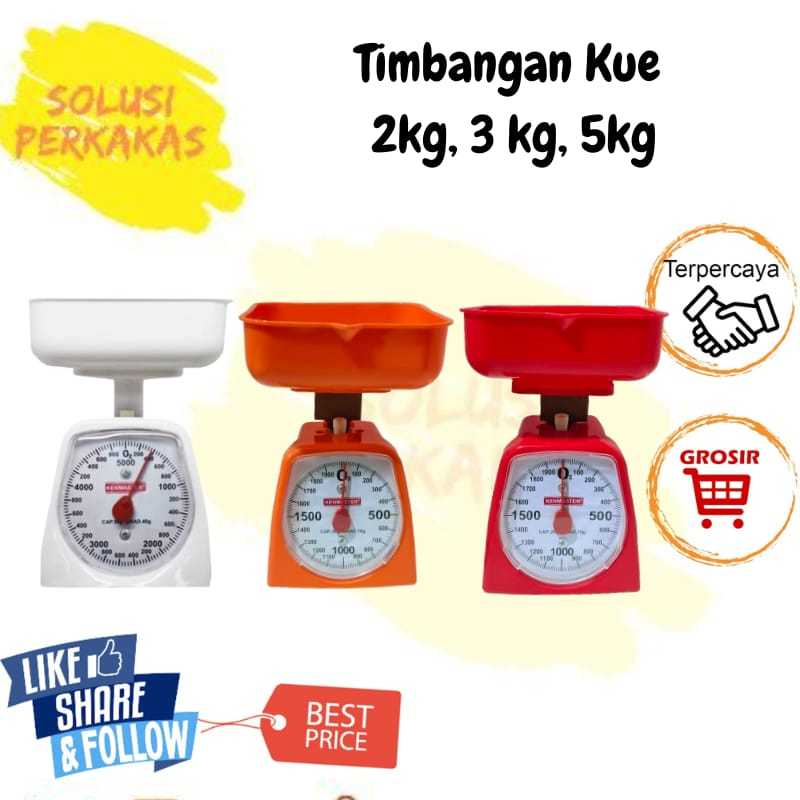 Jual Timbangan Kue Serbaguna Manual KENMASTER / Timbangan Analog Sayur Kue Buah Kapasitas 2kg ...