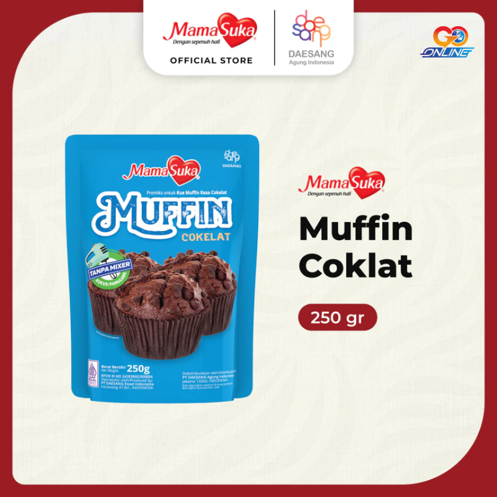 Jual MamaSuka Muffin Tepung Premiks Rasa Coklat Kemasan Pouch 250gr ...