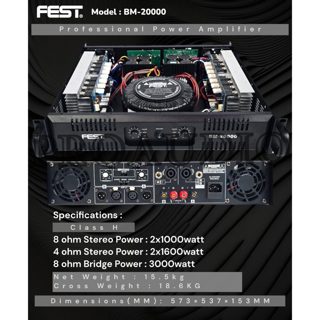 Jual Power Amplifier FEST BM 20000 / BM20000 / BM-20000 Class H Power ...