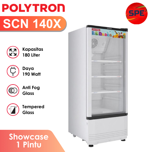 Jual SHOWCASE 1 PINTU POLYTRON KAPASITAS 180 LITER SCN 140X / SCN140X ...