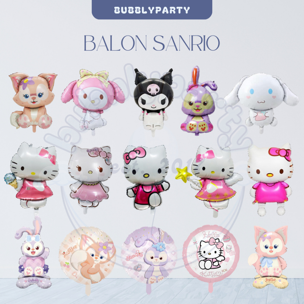 Jual Balon Sanrio Karakter Kuromi Cinnamoroll Melody Linna Bell Stella ...