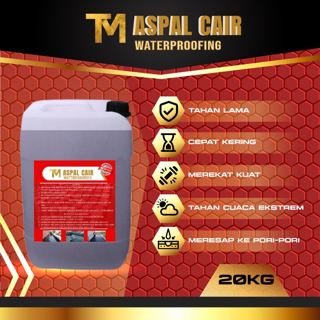 Jual Aspal Cair 20KG Aspal Emulsion Pelapis Dak Anti Bocor Cat Pelapis ...