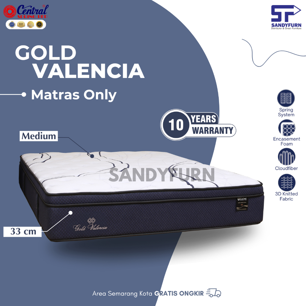 Jual CENTRAL Spring Bed - Gold Valencia - Semua Ukuran - Matras ...