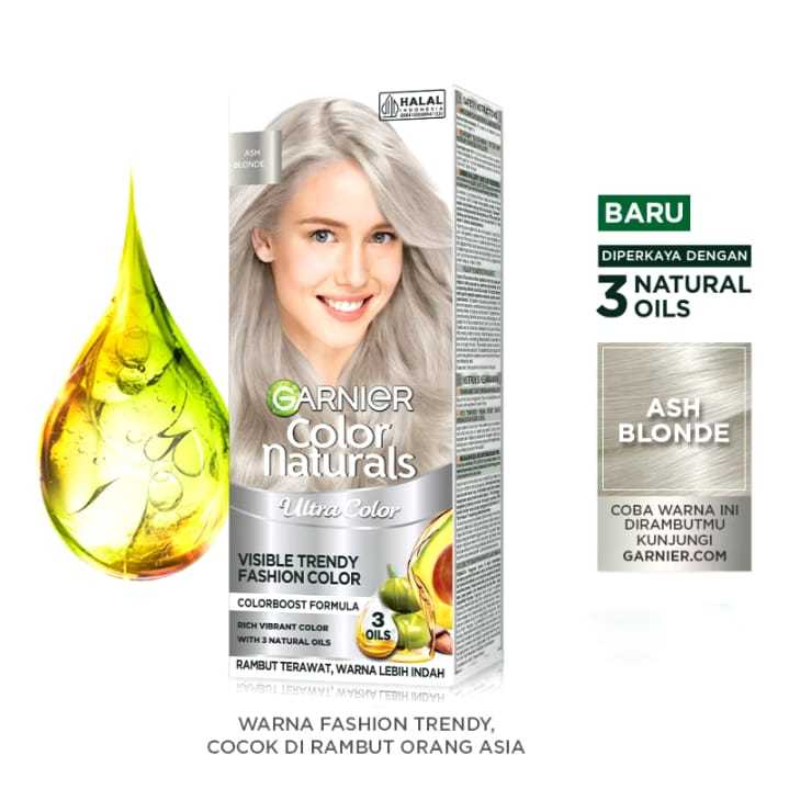Jual Garnier Color Natural Hair Color Ash Blonde (Semir Box) | Shopee ...