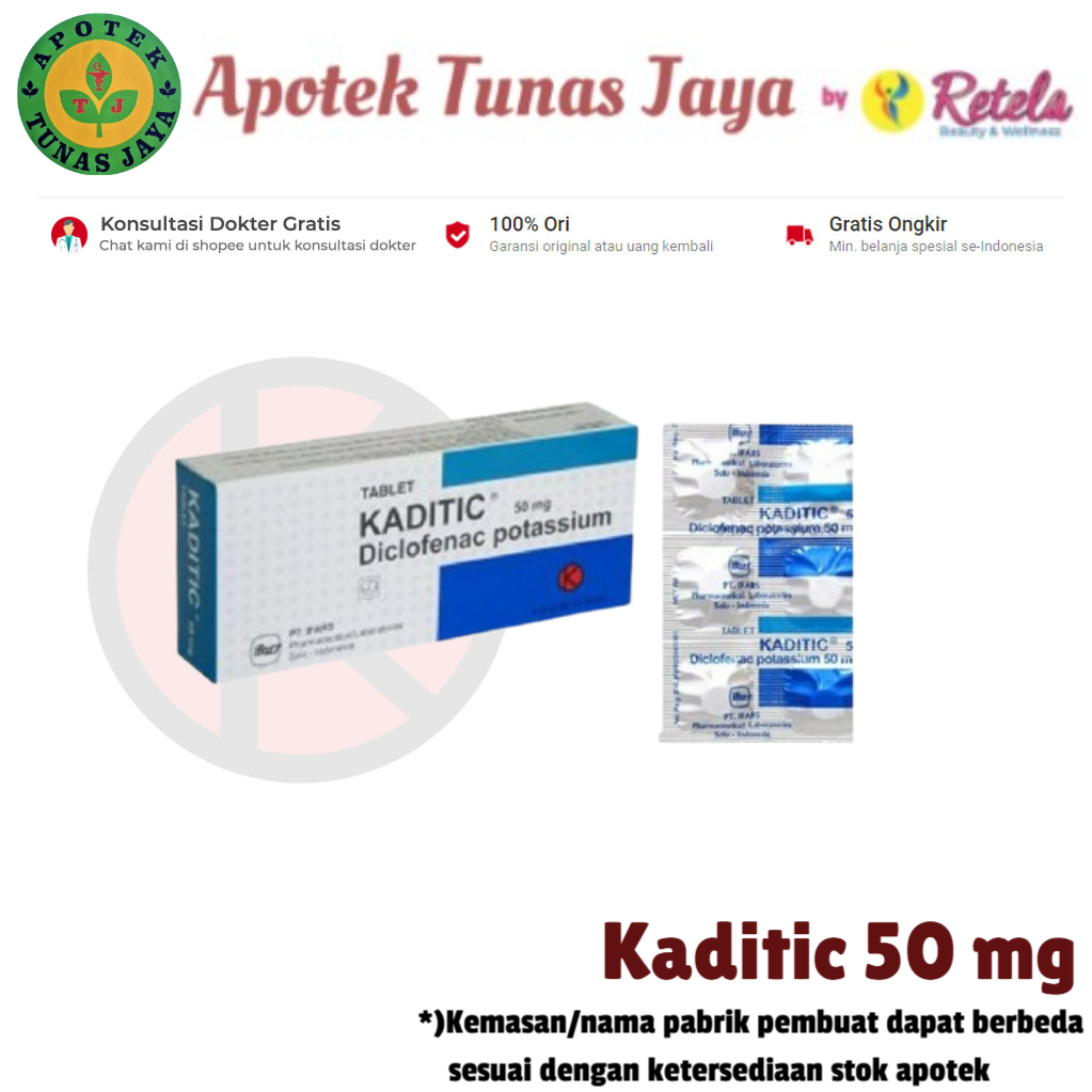 Jual Kaditic 50 mg 10 Tablet / Diclofenac Potassium | Shopee Indonesia
