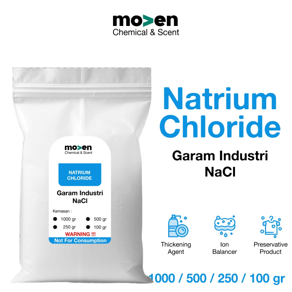 Jual Natrium Chloride (NaCl) Garam Industri Putih 1 Kg / 500 Gr / 250 ...
