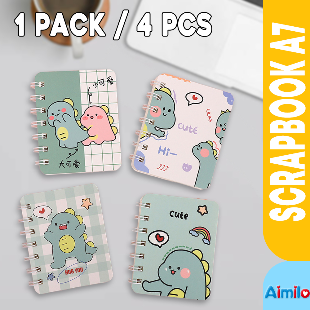 Jual Aimilo - 4 PCS Notebook Mini A7 Buku Scrapbook Motif Lucu - Buku ...