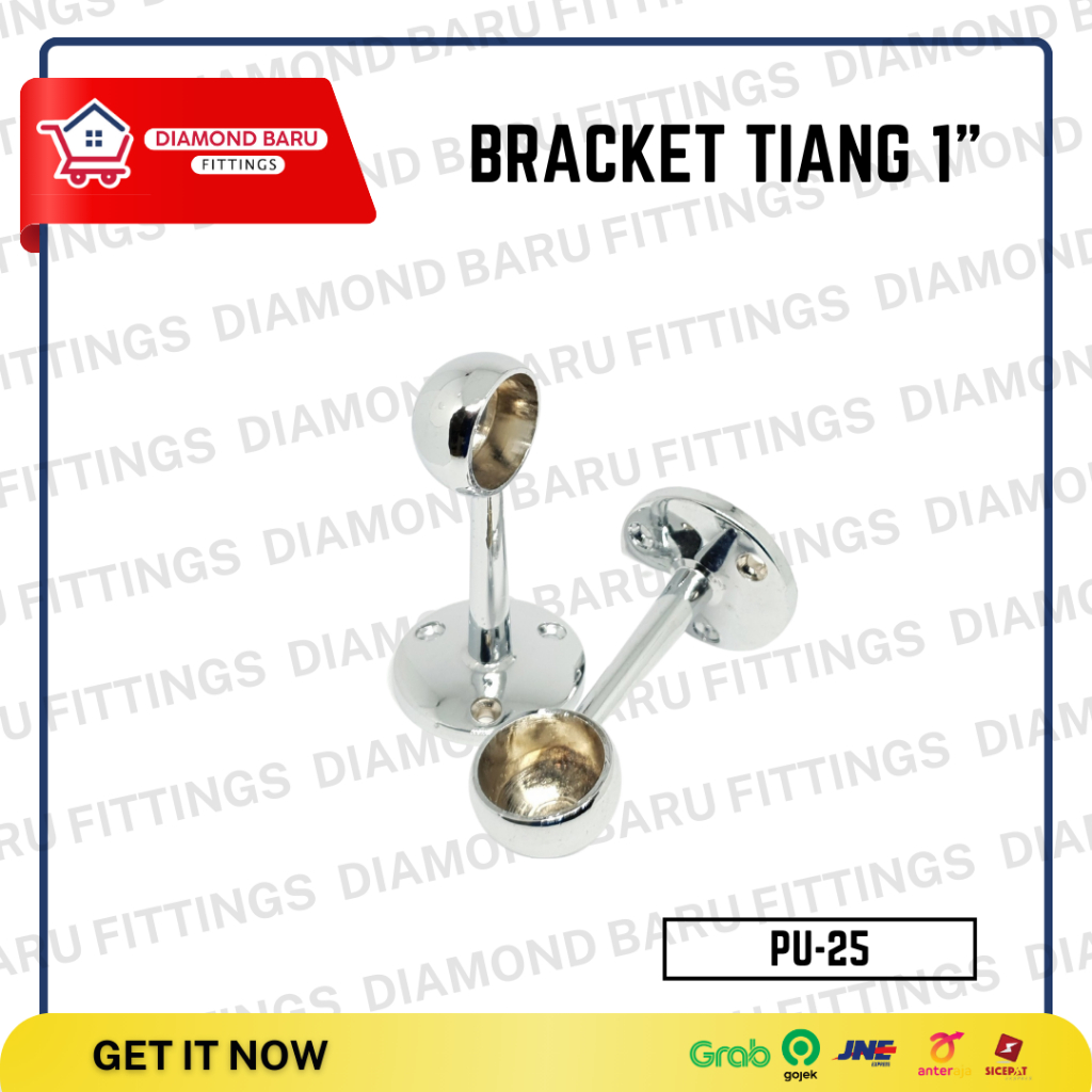 Jual Bracket Tiang 1 inch PU-25 Zinc Alloy Pipa Bulat 1 inch | Shopee ...