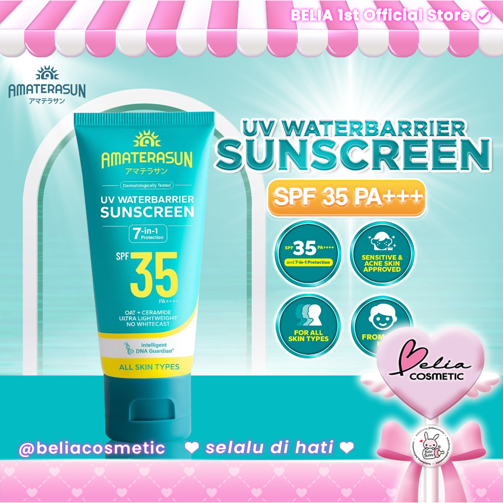 Jual BELIA AMATERASUN UV WaterBarrier SPF 35 PA++++ 40gr | 7in1 Protection Sunscreen Wudhu ...