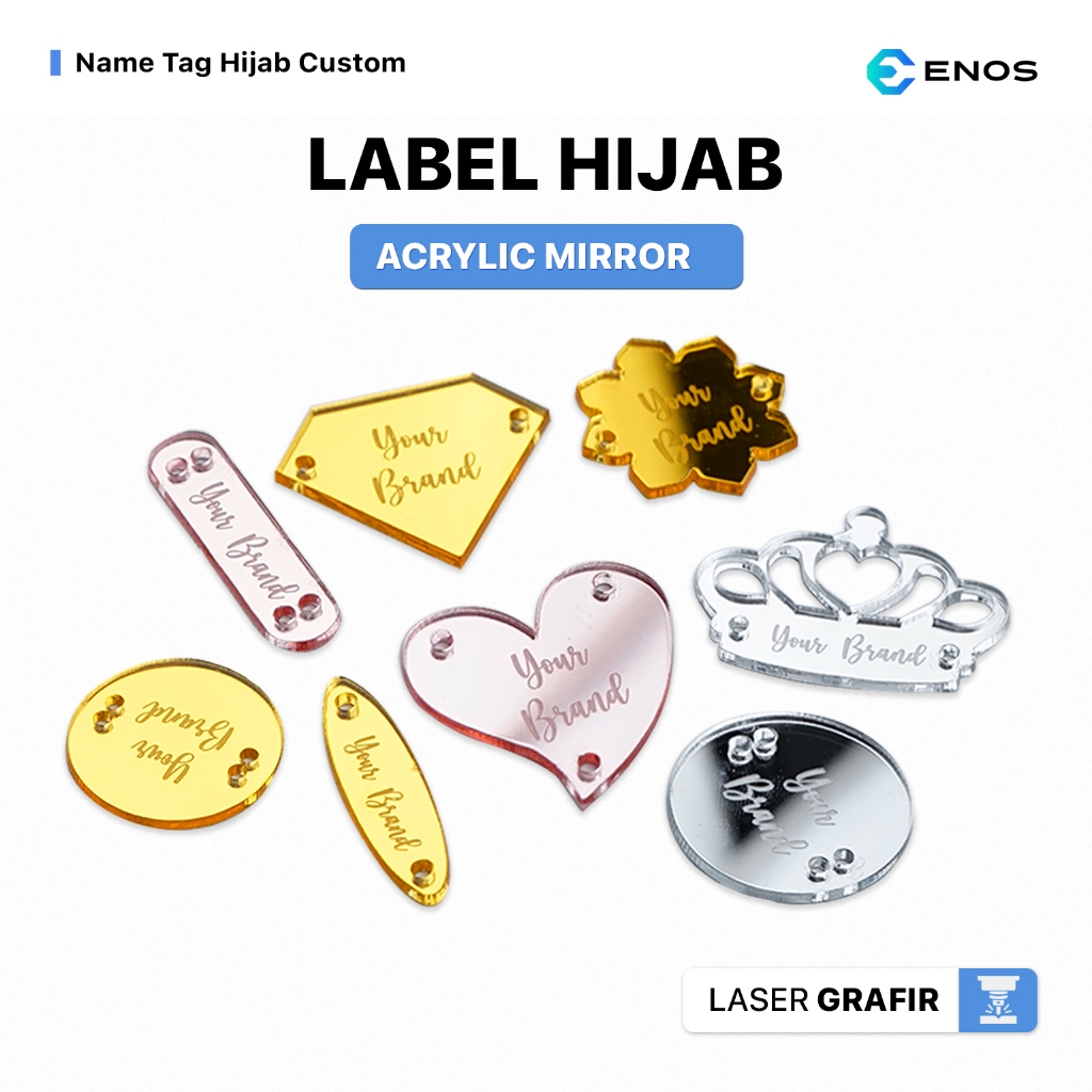 Jual Label Akrilik Custom / Label Hijab / Jilbab / Merk Rebranding ...