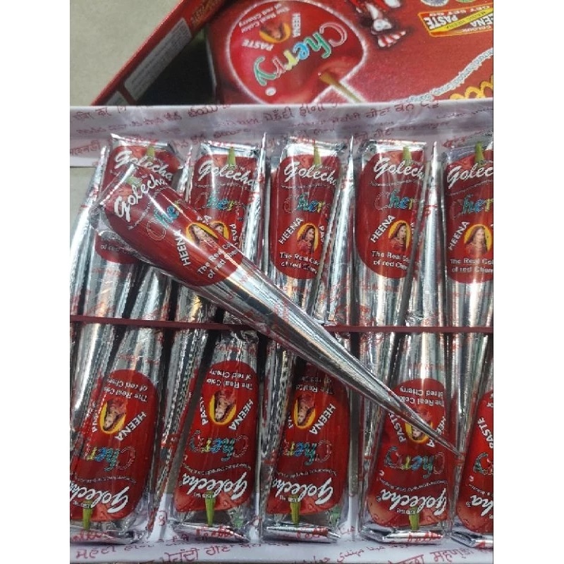 Jual HENNA TANGAN GOLECHA CHERRY RED | Shopee Indonesia