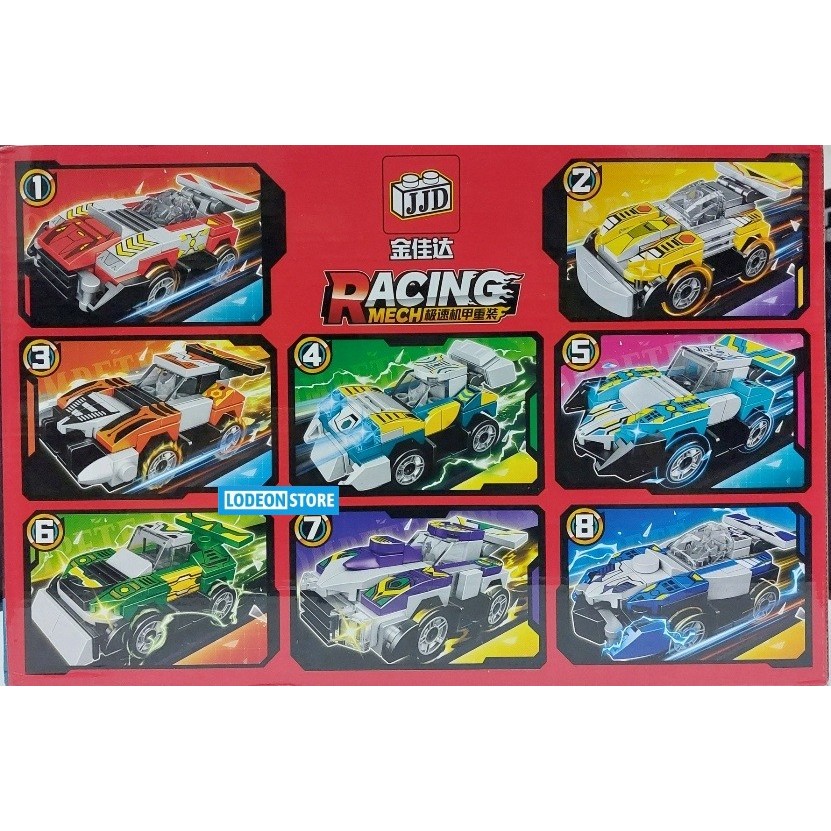 Jual Brick Mini Figure Mobil Balap 8 in 1 Robot Racing Mech 61016 ...