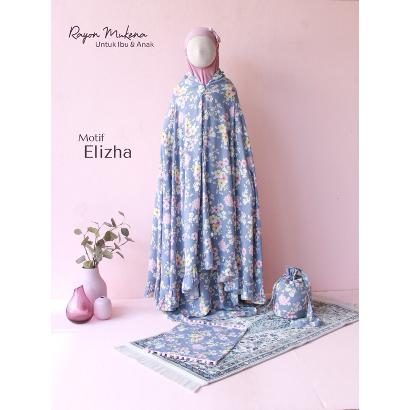 Jual ELIZHA RAYON MUKENA TIPE RUFFLE LINGKAR MUKA 2in1 ( Resleting Dagu ...