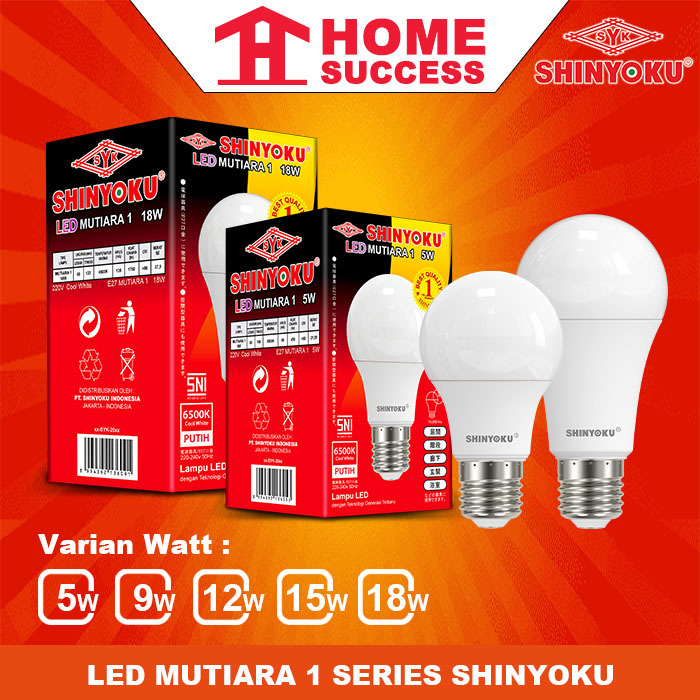 Jual Lampu LED MUTIARA 1 SHINYOKU 5W 9W 12W 15W 18W - PUTIH (GARANSI 1 TAHUN) | Shopee Indonesia