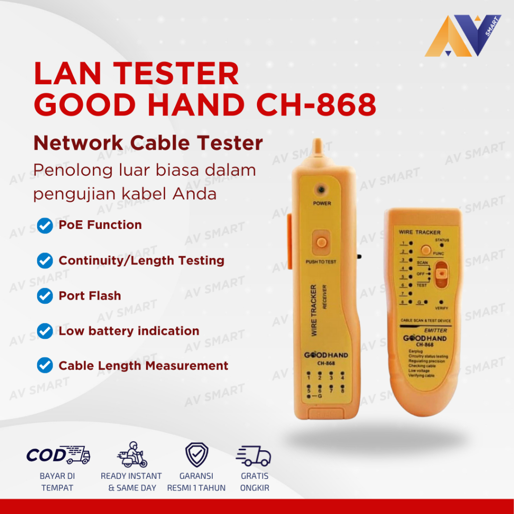 Jual Good Hand CH-868 LAN RJ45 & RJ11 Tester Multifungsi Wire Tracker ...