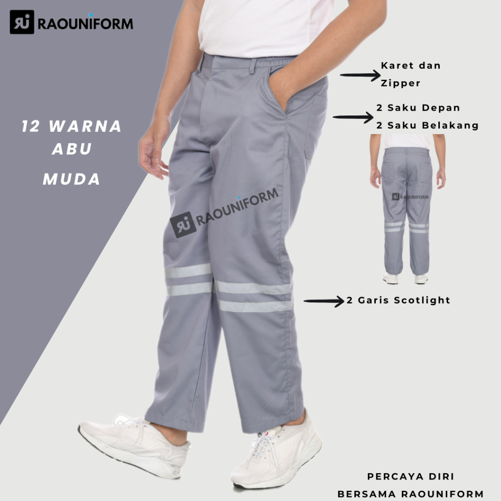 Jual Rao Uniform Celana Safety Abu Muda Bawahan Wearpack | Shopee Indonesia