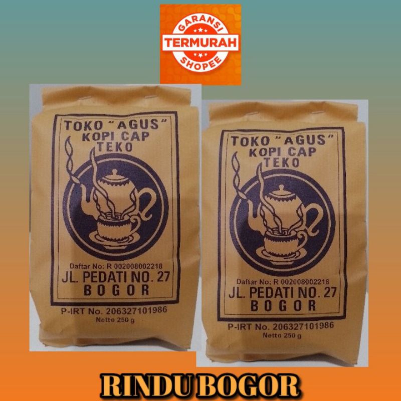 Jual Kopi Cap Teko Toko Agus kemasan 250gr Kopi Lokal Khas Bogor ...