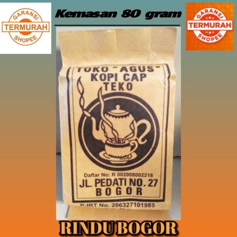 Jual Kopi Cap Teko Toko Agus kemasan 80 gram Kopi Lokal Khas Bogor ...