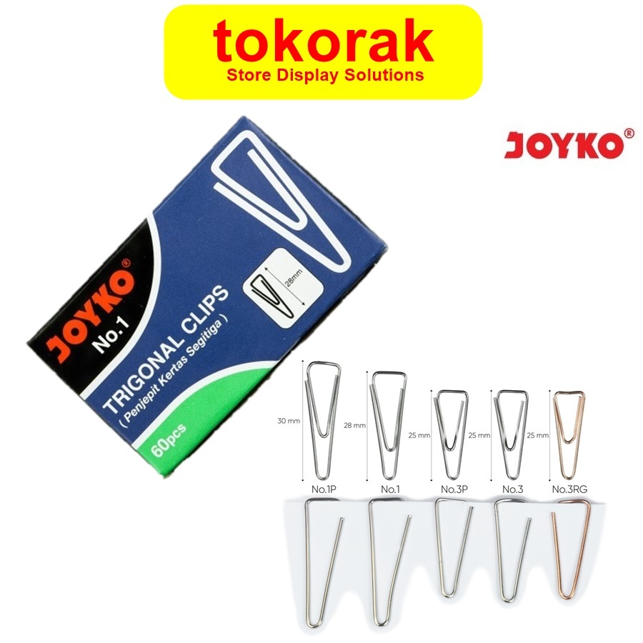 Jual JOYKO PAPERCLIP TRIGONAL NO 1 NO 3 CLIPS KLIP JOYKO PENJEPIT ...